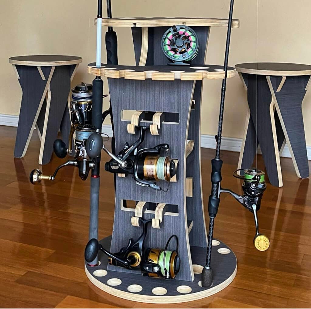 Yin Yang Fishing Rod Stand - Artiko Designs